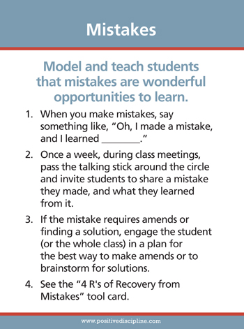 MISTAKES ARE WONDERFUL OPPORTUNITIES TO LEARN | Positive Discipline