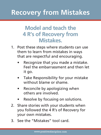 4 Rs of Recovery From Mistakes - Positive Discipline